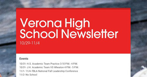 Verona High School Newsletter | Smore Newsletters