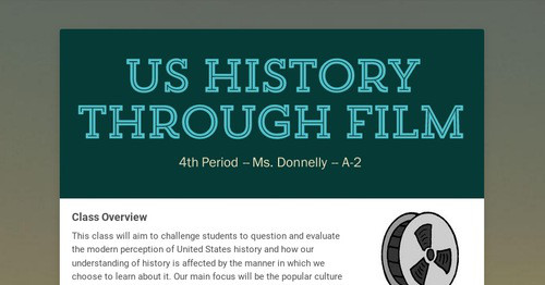 US History through Film | Smore Newsletters for Education