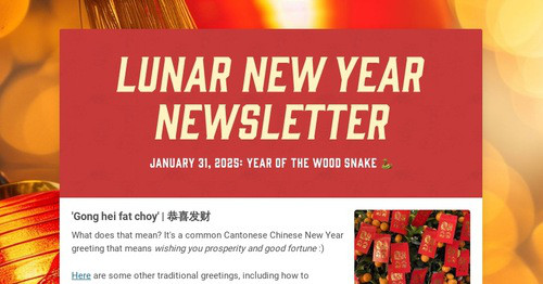 Lunar New Year Newsletter | Smore