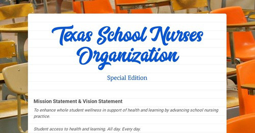 Texas School Nurses Organization | Smore Newsletters for Education