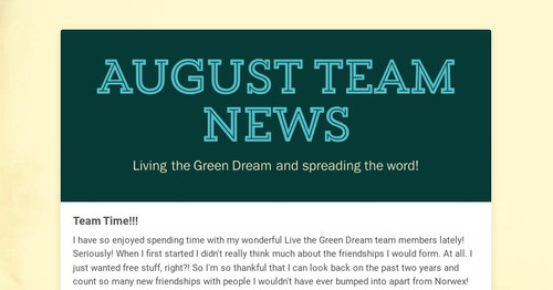 August Team News | Smore Newsletters