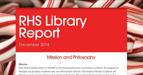 RHS Library Report | Smore Newsletters for Education