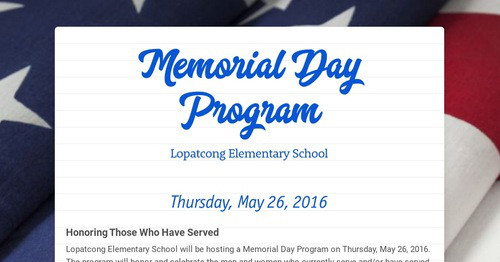 Memorial Day Program