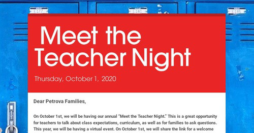 Meet the Teacher Night | Smore Newsletters