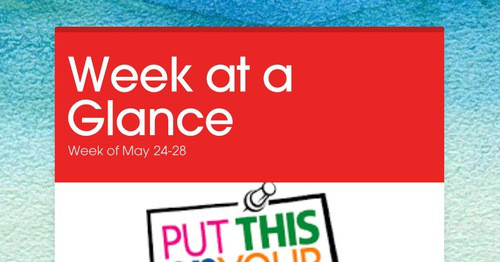 Week at a Glance | Smore Newsletters