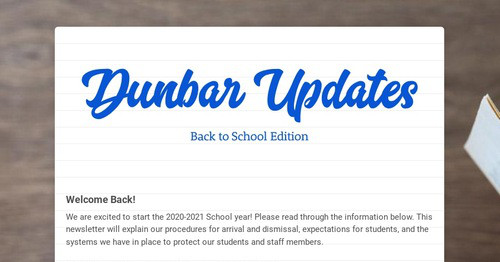 Dunbar Updates | Smore Newsletters for Business