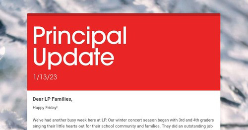 Principal Update | Smore Newsletters