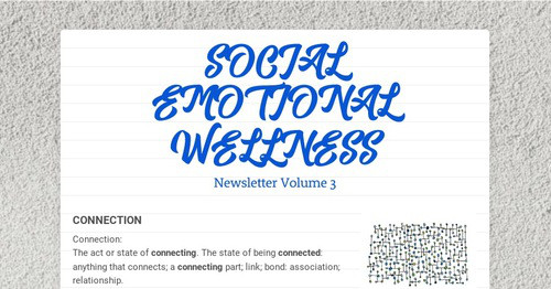 SOCIAL EMOTIONAL WELLNESS | Smore Newsletters for Education