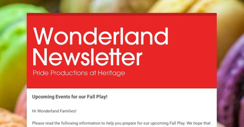 Wonderland Newsletter | Smore Newsletters