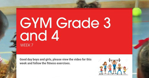 GYM Grade 3 and 4 | Smore Newsletters
