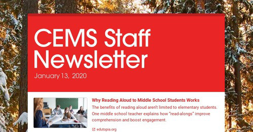 CEMS Staff Newsletter | Smore Newsletters