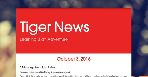Tiger News | Smore Newsletters