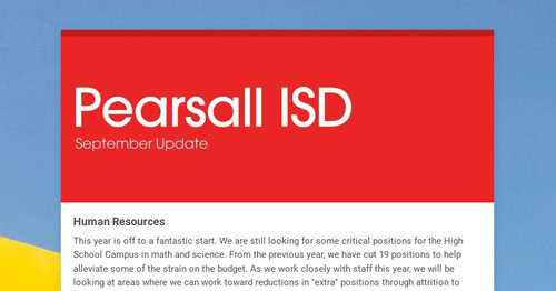 Pearsall ISD | Smore Newsletters for Education