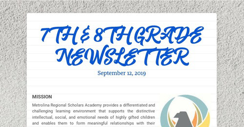 7TH & 8TH GRADE NEWSLETTER | Smore Newsletters
