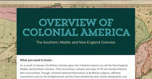 Overview of Colonial America | Smore Newsletters