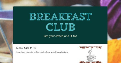 Breakfast Club | Smore Newsletters