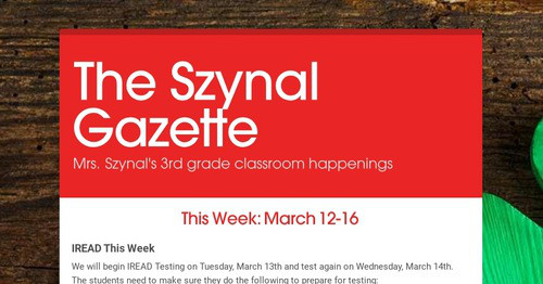 The Szynal Gazette | Smore Newsletters