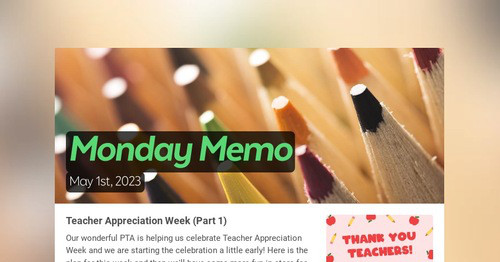 Monday Memo | Smore Newsletters