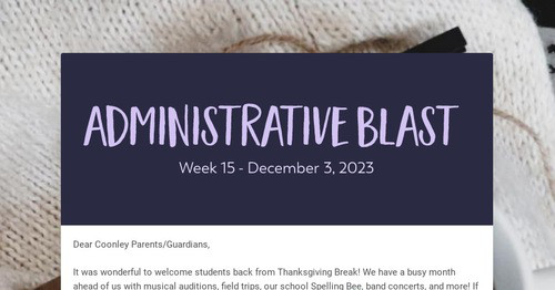 Administrative Blast | Smore Newsletters for Education