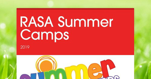 RASA Summer Camps | Smore Newsletters for Education