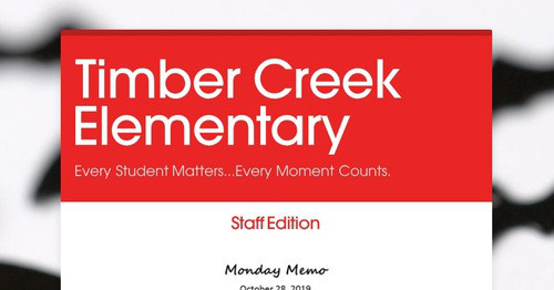 Timber Creek Elementary | Smore Newsletters
