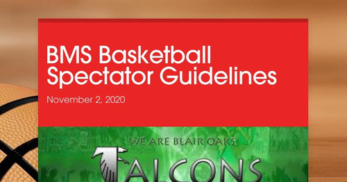 BMS Basketball Spectator Guidelines | Smore Newsletters