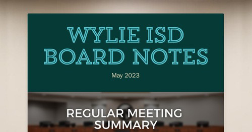 Wylie ISD Board Notes | Smore Newsletters
