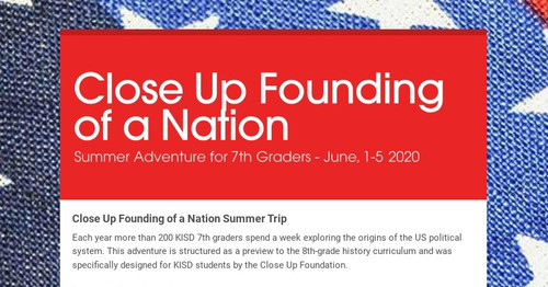 Close Up Founding of a Nation | Smore Newsletters for Education