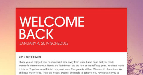 WELCOME BACK | Smore Newsletters for Education