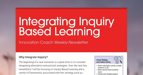 Integrating Inquiry Based Learning | Smore Newsletters