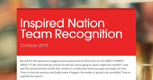 Inspired Nation Team Recognition | Smore Newsletters