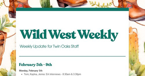 Wild West Weekly | Smore Newsletters