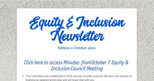 Equity & Inclusion Newsletter | Smore Newsletters