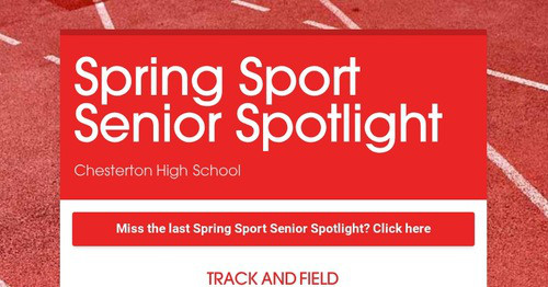 Spring Sport Senior Spotlight | Smore Newsletters