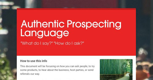 Authentic Prospecting Language | Smore Newsletters