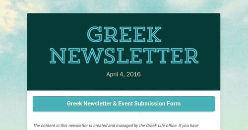Greek Newsletter | Smore Newsletters
