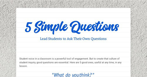 5 Simple Questions | Smore Newsletters