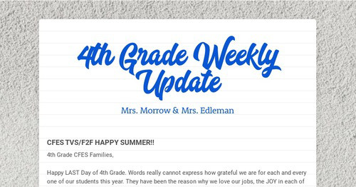 4th Grade Weekly Update | Smore Newsletters