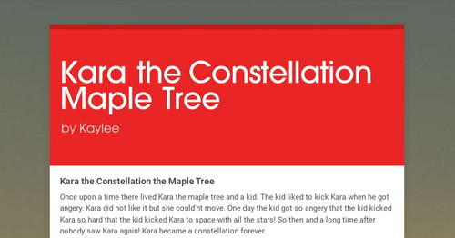 Kara the Constellation Maple Tree | Smore Newsletters