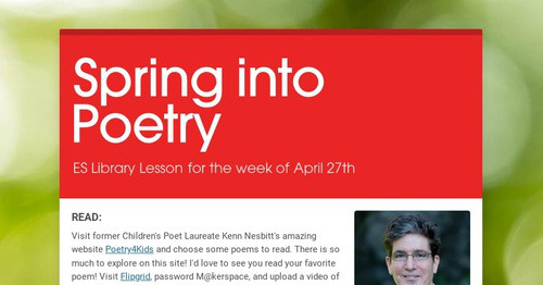 Spring into Poetry | Smore Newsletters