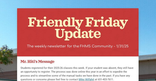 Friendly Friday Update | Smore Newsletters for Education