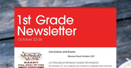 1st Grade Newsletter | Smore Newsletters