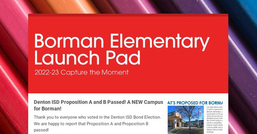 Borman Elementary Launch Pad | Smore Newsletters for Education