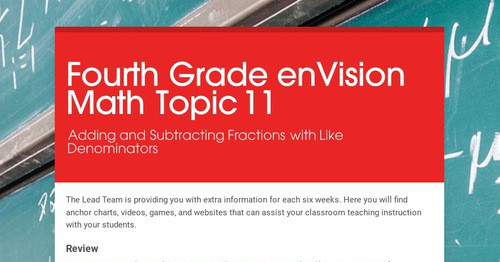 Fourth Grade enVision Math Topic 11 | Smore Newsletters
