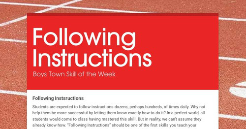 Following Instructions | Smore Newsletters