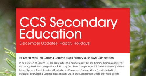 CCS Secondary Education | Smore Newsletters