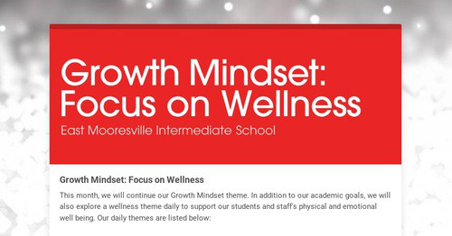 Growth Mindset: Focus on Wellness | Smore Newsletters
