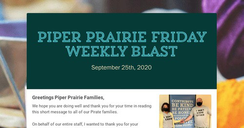 Piper Prairie Friday Weekly Blast