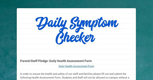 Daily Symptom Checker