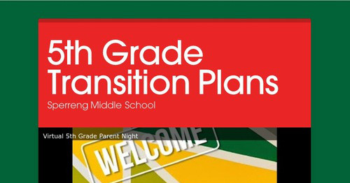 5th Grade Transition Plans